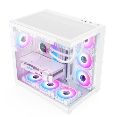 China Casilla de computadora con chasis moderno con buena ventilación Amplio espacio interno Efectivo enfriamiento en juegos y PC de alto rendimiento en venta