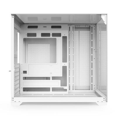 China Chasis de vidrio de tres lados soporta tarjetas base ATX de tamaño completo Cuerpo de computadora para usuarios que necesitan una expansibilidad de enfriamiento eficiente en venta