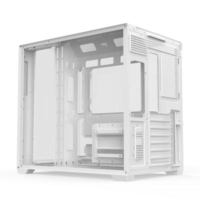 China Chasis de vidrio de tres lados soporta tarjetas base ATX de tamaño completo Cuerpo de computadora para usuarios que necesitan una expansibilidad de enfriamiento eficiente en venta