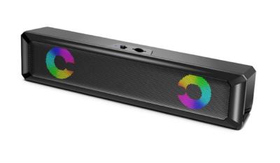 China ETEK Soundbar Kenmerken Dubbele 2-inch Drivers die 3W*2 RMS Output Leveren Inclusief Lichtvervagingseffect Onafhankelijke Schakelaar Te koop