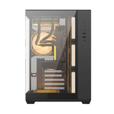 China Computergehäuse unterstützt EATX/ATX/Micro-ATX/Mini-ITX/BTF-Mutterplatten mit 0,6mm SPCC-Stahl und doppelseitig gehärtetem Glas zu verkaufen