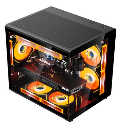 China Micro 275m Vollgehärtetes Glas ATX Mittelturm Computergehäuse,0.45-0.55 SPCC,HDD*1,SSD*2,unterstützt MATX/ITX,Schwarz zu verkaufen