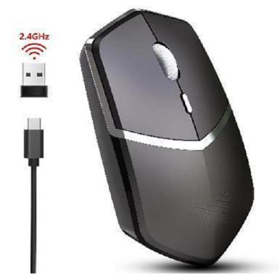 China 2.4G Wireless Rechargeable Mouse with 500mAh Battery, Win7/8/10/XP/Vista/iOS Compatible in Black/Grey for sale