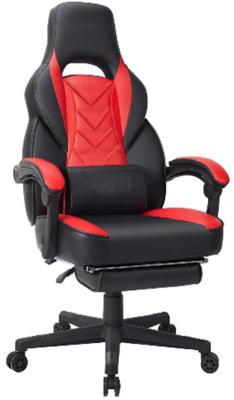 China Ergonomic Gaming Desk Chair with Built-in Footrest and 83*65*125-133cm Chair Size in Black PU+ Red PU for sale