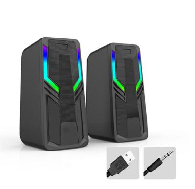China 2.0 USB Desktop Speaker,3W*2, 2.5" Dual Drivers, RGB Light, ABS+Iron Mesh, 90*103*190mm for sale