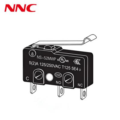 China Microinterruptor NNC a prueba de polvo, serie NS, con separación de 2 mm y diferentes tipos de palanca. Interruptor de alta velocidad y precisión para automatización industrial en venta