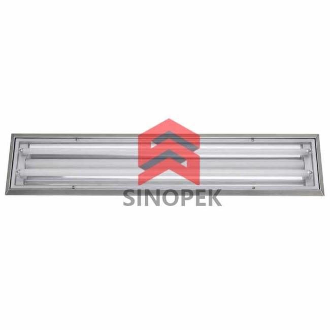 Angled stainless steel purification lamp