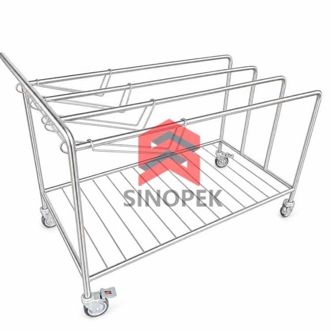 Cleanroom Grade Stainless Steel Garment Transport Trolley