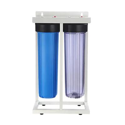 China Stand Type Water Filter System Big Blue Filter Housing Fit 4.5"x20" Filters PP Sediment CTO for sale