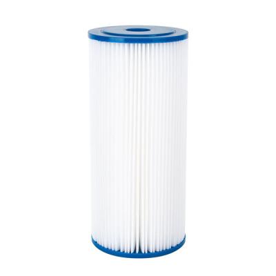 China PP Pleated Water Filter Cartridge Polyester 4.5x10 Inch Poly Sediment Filter Cartridge for sale