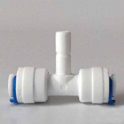 China Stem Plug In Tee Adapter Quick Connect Couplings Water Purifier Spare Parts for sale