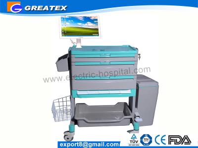 China Medische computerkar, laptops van de artsenwerkplek karretje met stil wiel (qnt-6203B) Te koop