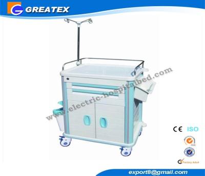 China Grijs blauw rood hartstilstand Medisch Karretje met Gecentraliseerd slot en geruisloze gietmachines Te koop