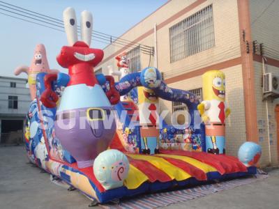 Cina Scorrevole rampicante gonfiabile commerciale stampato completo del PVC Spongebob per affitto in vendita