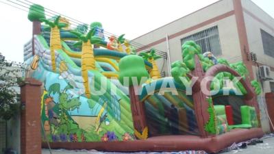 Cina scorrevole all'aperto gonfiabile commerciale del parco del dinosauro del PVC da 0,55 millimetri per la promozione in vendita