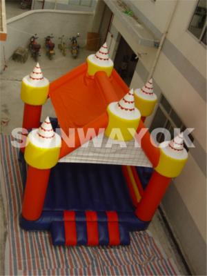 Китай Дом прыжока красного брезента PVC 18Oz раздувной крытый для малышей, EN14960 продается