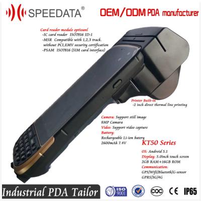 Cina Integrazione tenuta in mano su ordinazione del dispositivo del lettore di schede di IC del lettore di codici a barre di RFID con la piattaforma di Android in vendita