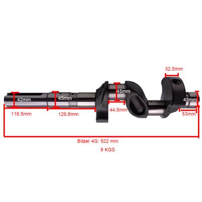 Cina High Quality Crankshaft Bltzer Refrigerator Compressor Parts 4G Crankshaft 44.9x44.9(2+2)x44.9 -522mm in vendita