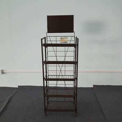 China Supermarket Shelf Display Rack Stable Wire Metal Material Light Duty Style for sale