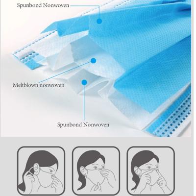 Cina I pp Earloop eliminabile blu adulto protezione la maschera in vendita