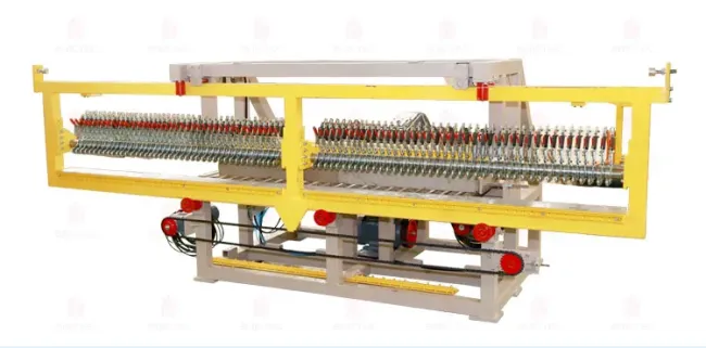 Wire-cutter positioned in brick production line