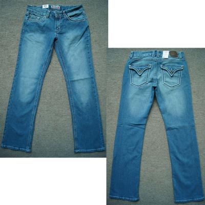 China la venta al por mayor 4822 pedazos de la cultura americana del dril de algodón del azul de los pantalones utilizó la acción del desgaste de los vaqueros de las mujeres de los vaqueros de la mirada en venta