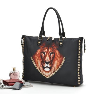 China los bolsos portátiles de la señora de la carrera de la oficina, nilón único imprimieron bolsos casuales femeninos del icono de LEO en venta