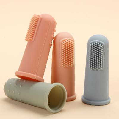 Cina Pulitore orale Kit For dello spazzolino da denti del dito del silicone del bambino 3 mesi + in vendita