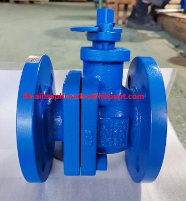 China DIN PN16 GG25 cast iron 2-pc ball valve factory located in Xingtai for sale
