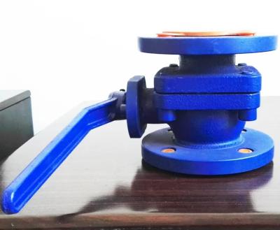 China ANSI PTFE flange end cast iron ball valve for sale