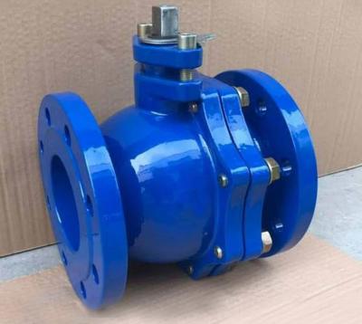 China ANSI PTFE flange end cast iron ball valve for sale
