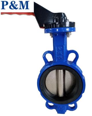 Quality DIN3354 cast iron wafer butterfly valve without pin for sale
