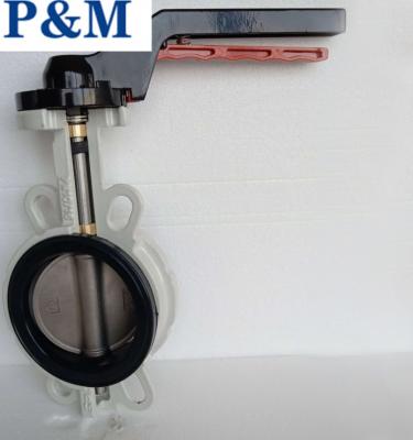 Quality DIN3354 cast iron wafer butterfly valve without pin for sale
