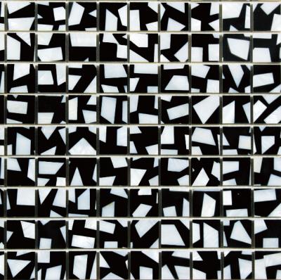 China Handmade Beautiful Seashell Mosaic Freshwater Shell Mosaic Mixed Black Surrounding 20x20mm for sale