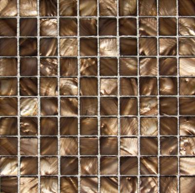 Chine La mer d'eau douce Shell de belle de mer mosaïque faite main de coquille murent la couleur en bronze 20x20mm de mosaïque à vendre