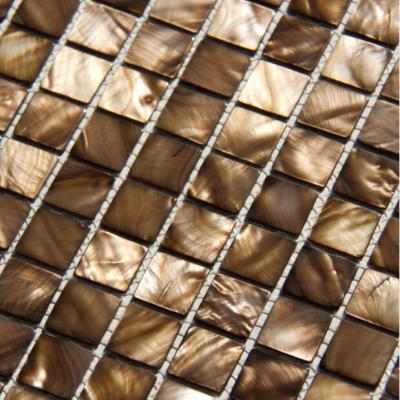 Chine La mer d'eau douce Shell de belle de mer mosaïque faite main de coquille murent la couleur en bronze 20x20mm de mosaïque à vendre