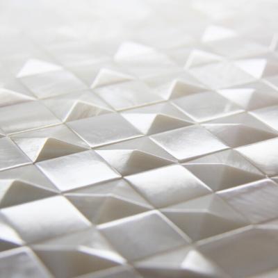 China Convex Pinnacle mixed Flat Small Pieces Seashell Wall Panel Freshwater Shell Panel 20x20mm for sale