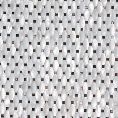 China Convex Bowling Shape Small Pieces Sea shell Wall Panel Freshwater Shell Panel 20x20mm for sale