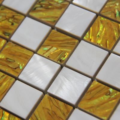 China Sea shell Mosaic Freshwater Shell Mixed Colored Abalone Shell Mosaic Square Pieces 20x20mm for sale