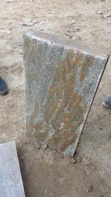 Chine Pièrre de parement naturelle de quartzite de pierre de plancher de quartzite de machines à paver rustiques vertes d'allée à vendre