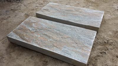 Chine Pièrre de parement naturelle de quartzite de pierre de plancher de quartzite de machines à paver rustiques vertes d'allée à vendre