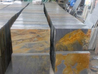 Chine L'ardoise multicolore de la Chine couvre de tuiles le pavé d'ardoise d'allée de machines à paver d'ardoise rouillée de rouille à vendre