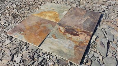 China Piedra de pavimentación oxidada de la pizarra de las baldosas multicoloras de la pizarra de China para la calzada de la calzada en venta