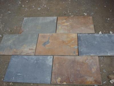 China Piedra de pavimentación oxidada de la pizarra de las baldosas multicoloras de la pizarra de China para la calzada de la calzada en venta