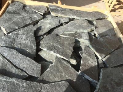 China Black Quartzite Random Flagstone,Irregular Flagstone,Flagstone Walkway,Crazy Stone for sale