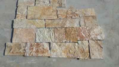 China Yellow Slate Field Stone Natural Slate Random Flagstone Slate Stone Cladding for sale