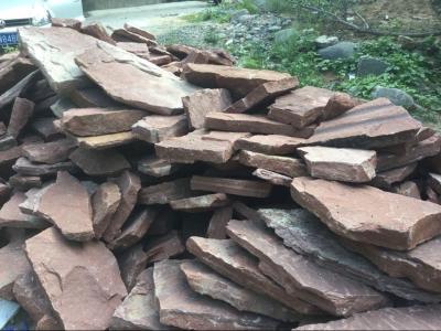 China Red Sandstone Random Flagstone Irregular Flagstone Crazy Stone Flagstone Patio for sale