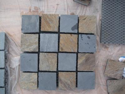 China Rusty Split Face Slate Flagstone Driveway Natural Slate Paving Stone Exterior Flagstone Walkway for sale