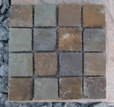 China Rusty Split Face Slate Flagstone Driveway Natural Slate Paving Stone Exterior Flagstone Walkway for sale