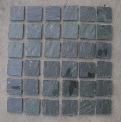 Chine Tapis engrené naturel de pavé d'ardoise de passage couvert de dalle d'ardoise de patio vert de dalle à vendre